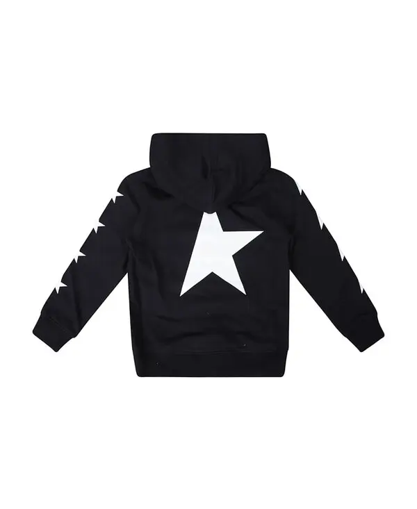 GOLDEN GOOSE Star-print Cotton-blend Hoodie - Black