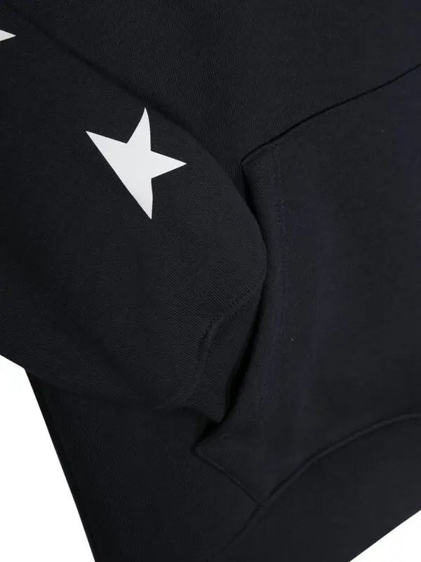 GOLDEN GOOSE Star-print Cotton-blend Hoodie - Black