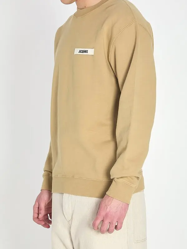 Jacquemus Logo Patch Crewneck Sweatshirt - Dark Beige