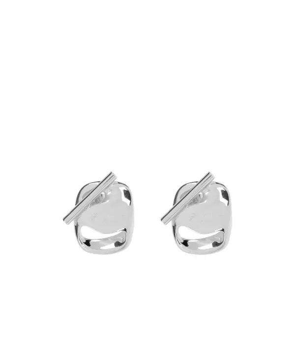 FERRAGAMO Engraved Logo Earrings - Silver