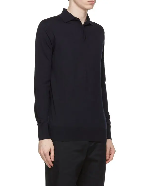 Loro Piana Long-sleeved Knitted Polo Shirt