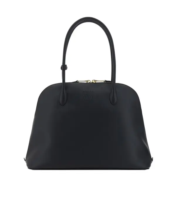 Miu Miu Logo-embossed Zipped Shoulder Bag - Black