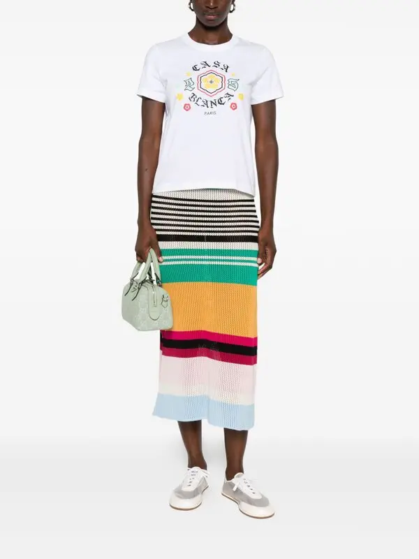 Casablanca Graphic Print Cotton T-shirt - White