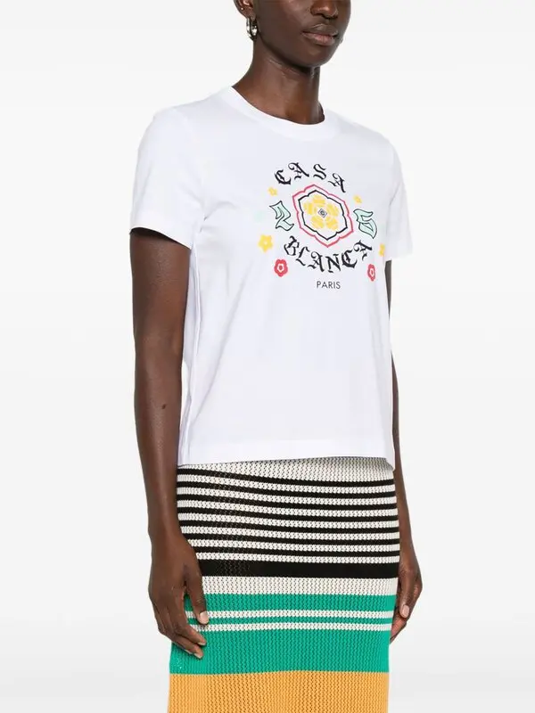 Casablanca Graphic Print Cotton T-shirt - White