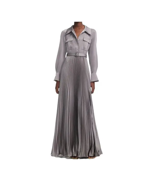 SELF-PORTRAIT Pleated Maxi Dress