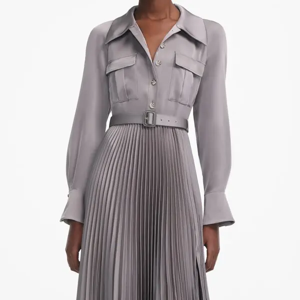 SELF-PORTRAIT Pleated Maxi Dress