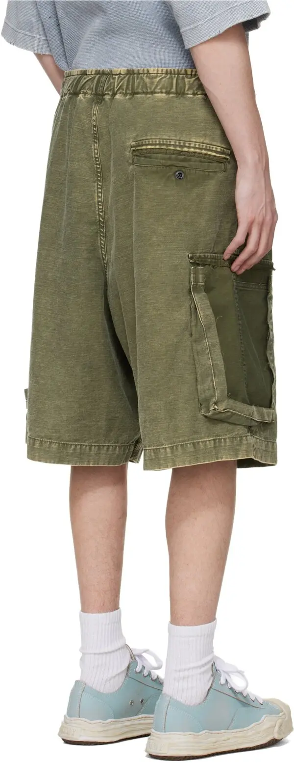 Mihara Yasuhiro Distressed Cargo Shorts - Green