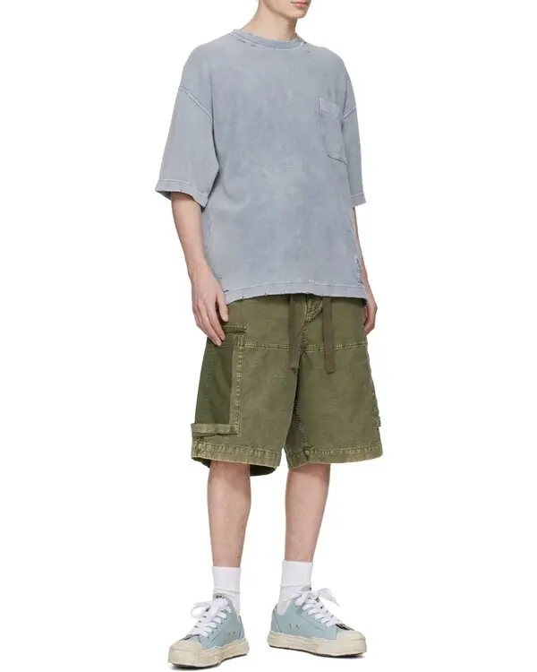 Mihara Yasuhiro Distressed Cargo Shorts - Green