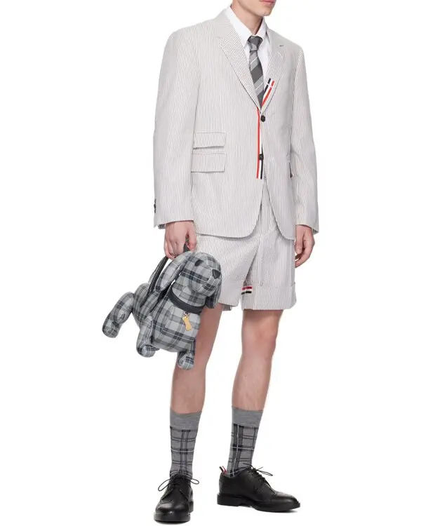 Thom Browne Striped Seersucker Cuff Shorts