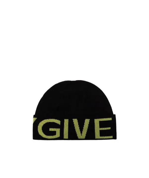 Givenchy Logo Intarsia-knit Wool Beanie - Black