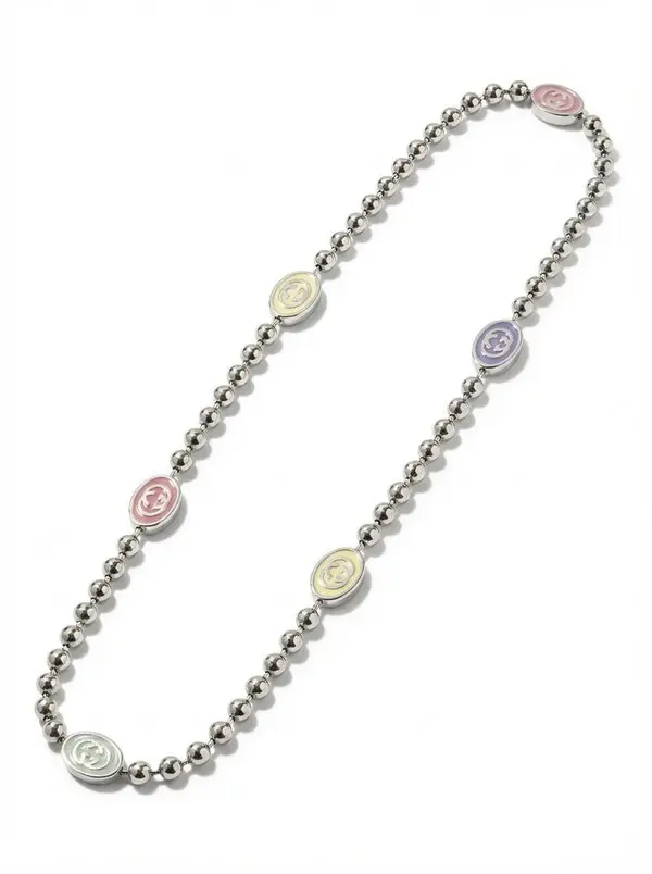 Gucci Logo Chain Necklace - Gray