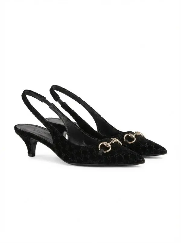 Gucci Horsebit Slingback Pumps - Black