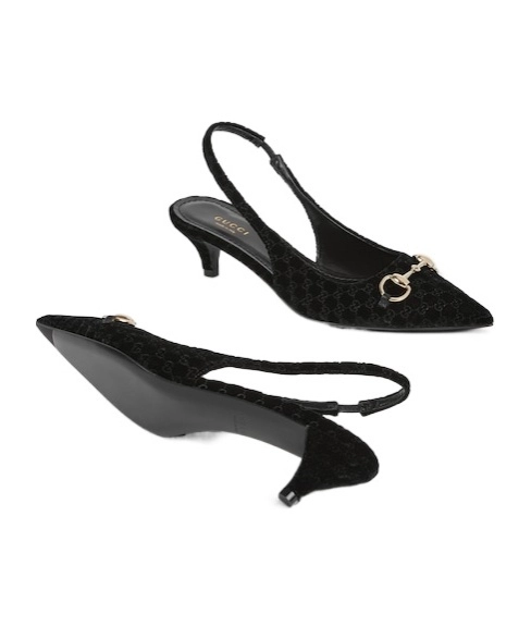 Gucci Horsebit Slingback Pumps - Black