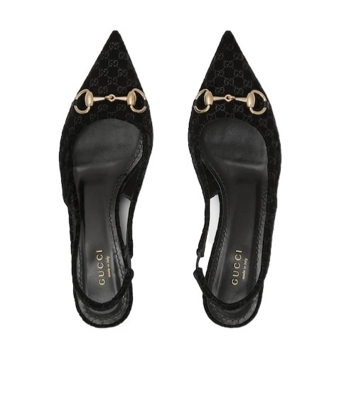 Gucci Horsebit Slingback Pumps - Black