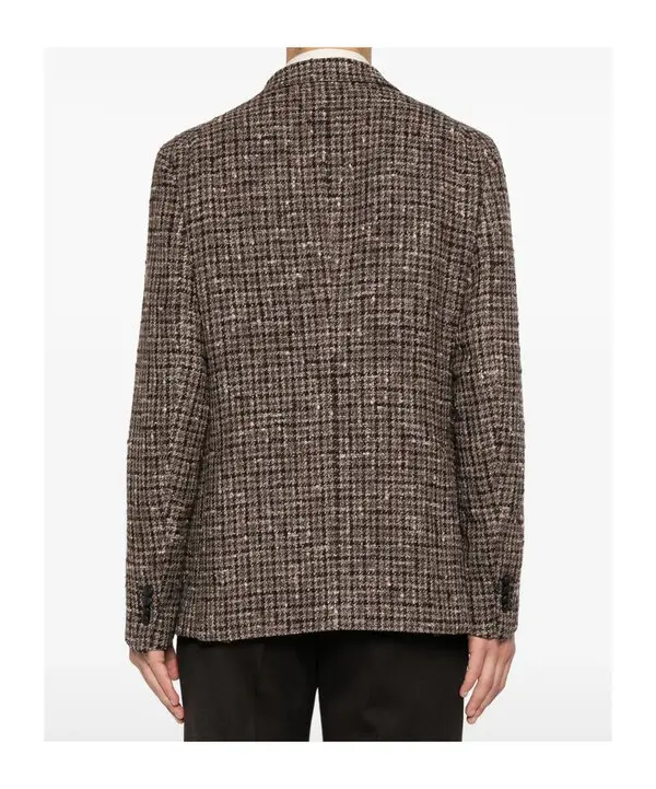 Tagliatore Single-breasted Checked Casual Jacket - Brown