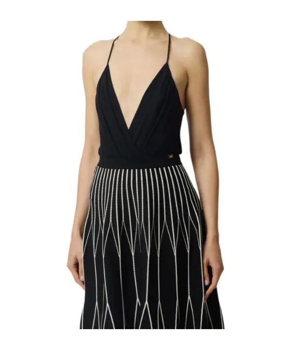 Elisabetta Franchi Georgette Bodysuit Top