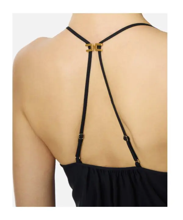 Elisabetta Franchi Georgette Bodysuit Top
