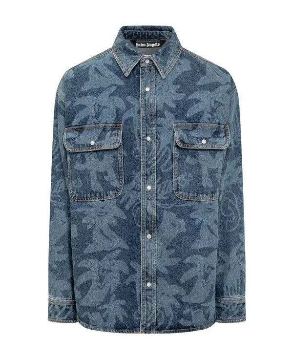 Palm Angels Palmity Button-up Denim Shirt