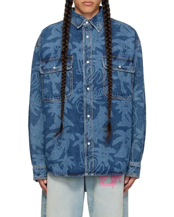 Palm Angels Palmity Button-up Denim Shirt