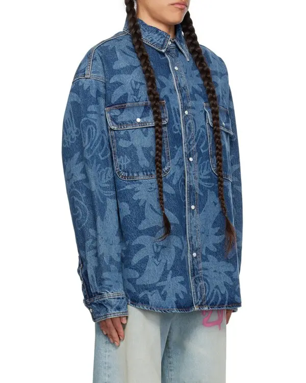 Palm Angels Palmity Button-up Denim Shirt