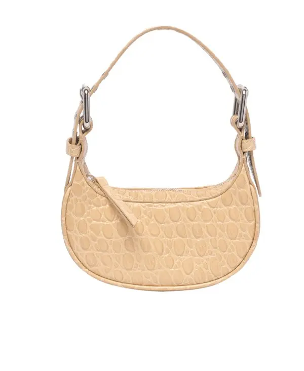 By Far Crocodile-embossed Shoulder Bag - Nude