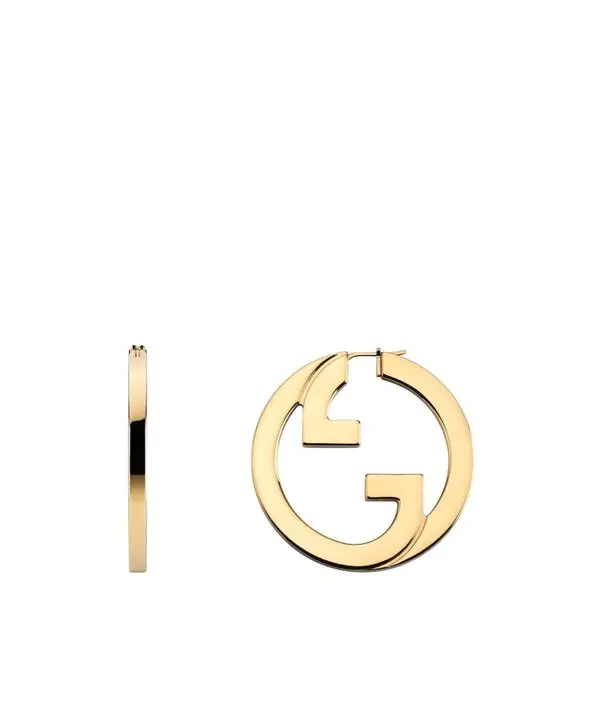 Gucci Blondie Cut-out Hoop Earrings - Light Gold