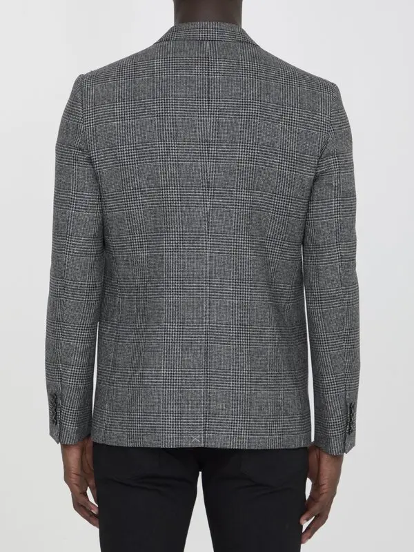 Celine Prince Of Wales Wool Blazer