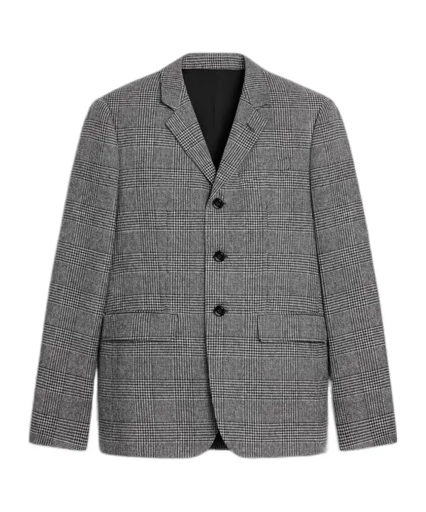 Celine Prince Of Wales Wool Blazer - Black/grey