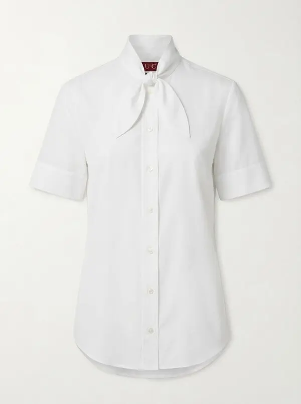 Gucci Silk Crepe De Chine Shirt With Double G Embroidery - White