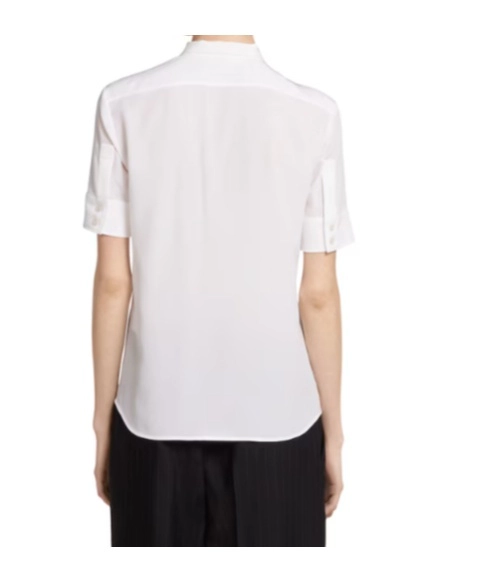 Gucci Silk Crepe De Chine Shirt With Double G Embroidery