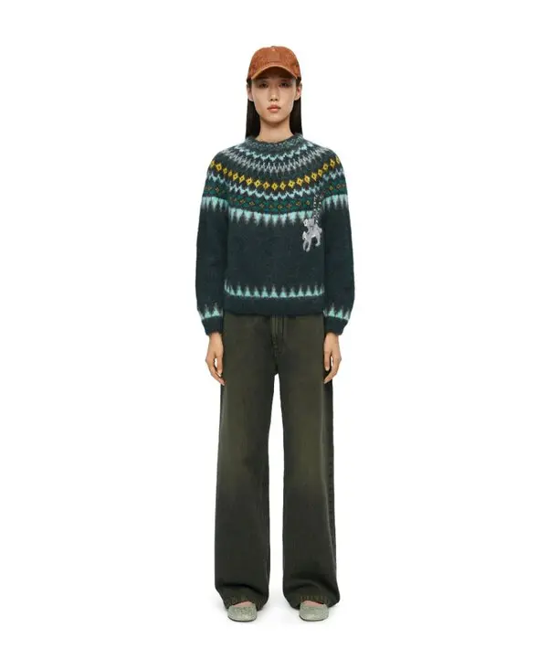 Loewe Mohair Blend Sweater With Lemur Appliqu