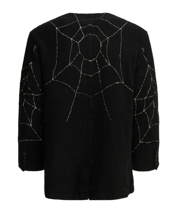 Kapital Single-breasted Embroidered Spiderweb Jacket - Black