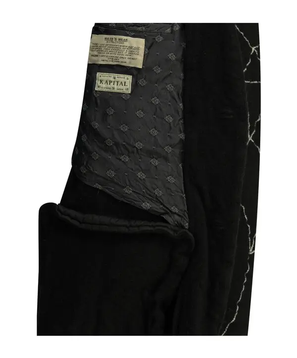 Kapital Single-breasted Embroidered Spiderweb Jacket - Black
