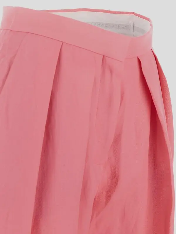 Stella McCartney Pleated Straight Leg Trousers - Pink
