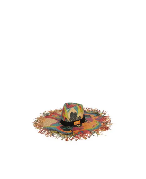 Etro Floral Straw Sun Hat With Micro Stud Embellishments - Brown