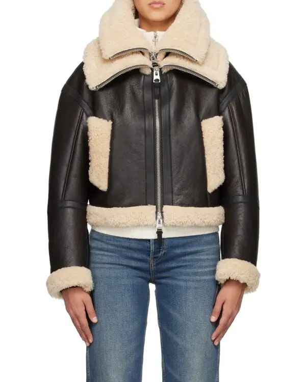 Mackage Laminated Design Leather Jacket - Black