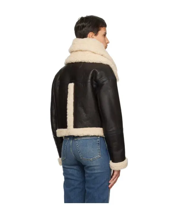 Mackage Laminated Leather Jacket With Fur Lining