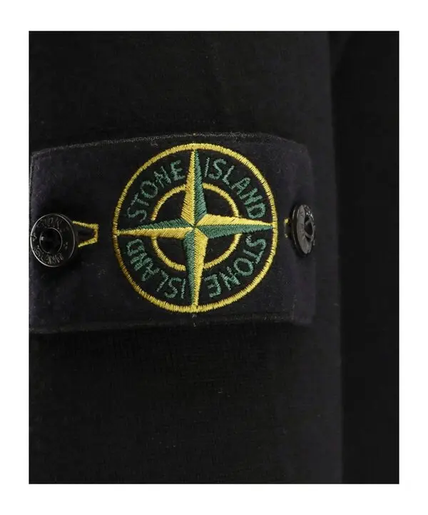 Stone Island Knitted Cardigan With Detachable Logo Patch