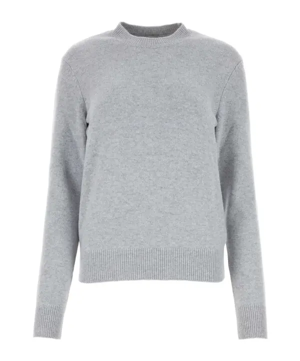 Bottega Veneta Intrecciato Leather Patches Jumper - Gray