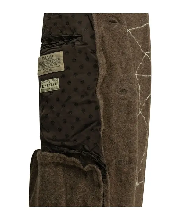 Kapital Single-breasted Spiderweb Embroidered Jacket - Brown
