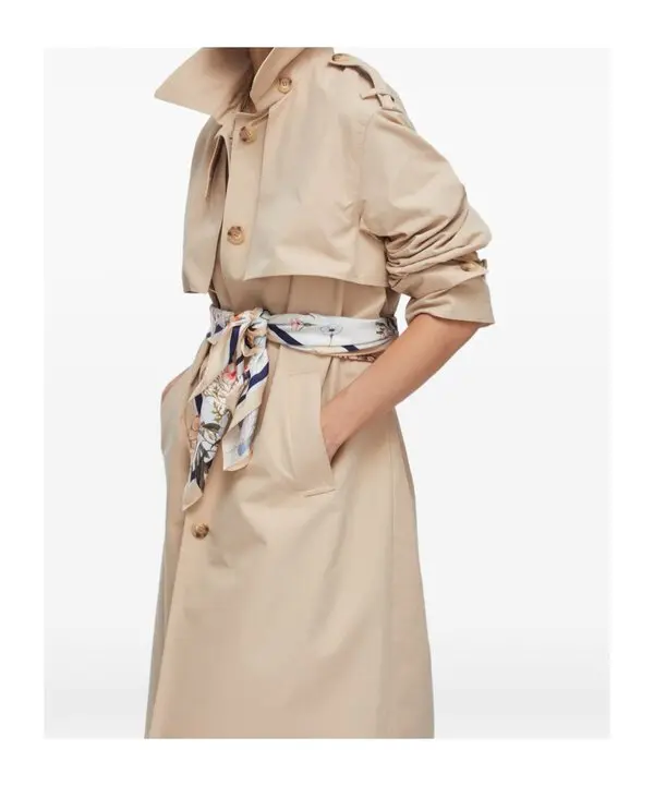 Liu Jo Cotton Gabardine Trench Coat With Matching Scarf