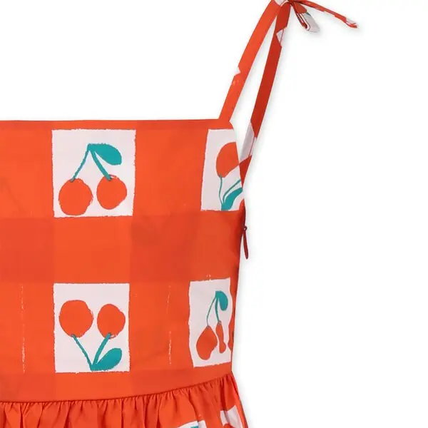 Stella McCartney Printed Cherry Square Neck Dress