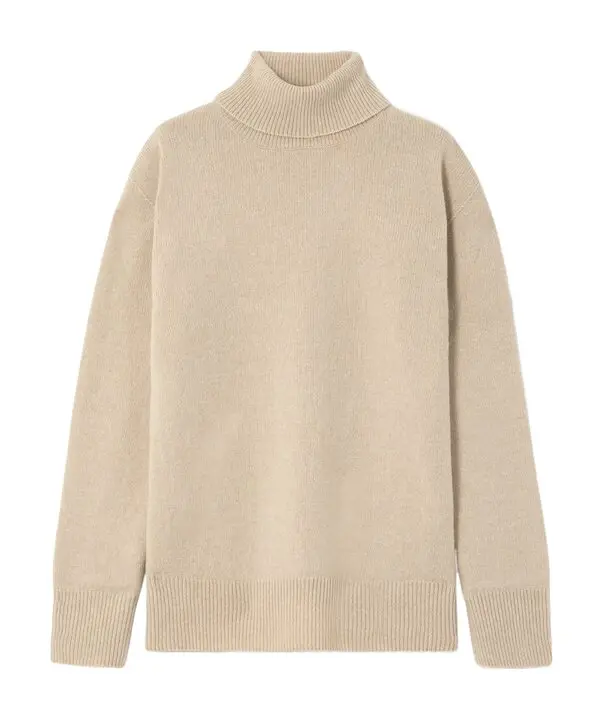 THE ROW High-neck Ribbed Trim Sweater