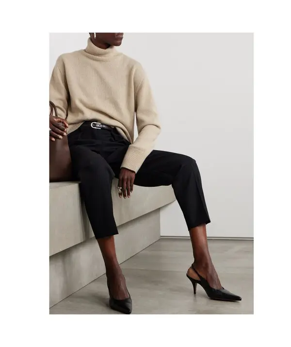 THE ROW High-neck Ribbed Trim Sweater