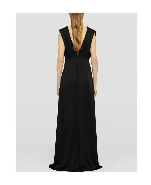 JIL SANDER Gathered V-back Sleeveless Maxi Gown