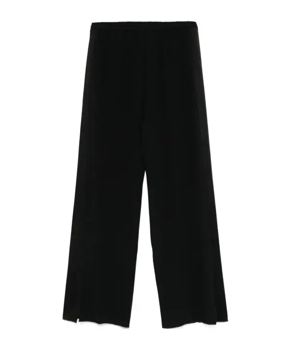 FORTE_FORTE Elastic Waist Flared Trousers - Black