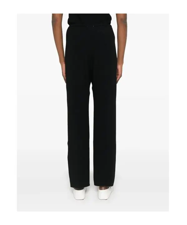 FORTE_FORTE Elastic Waist Flared Trousers - Black