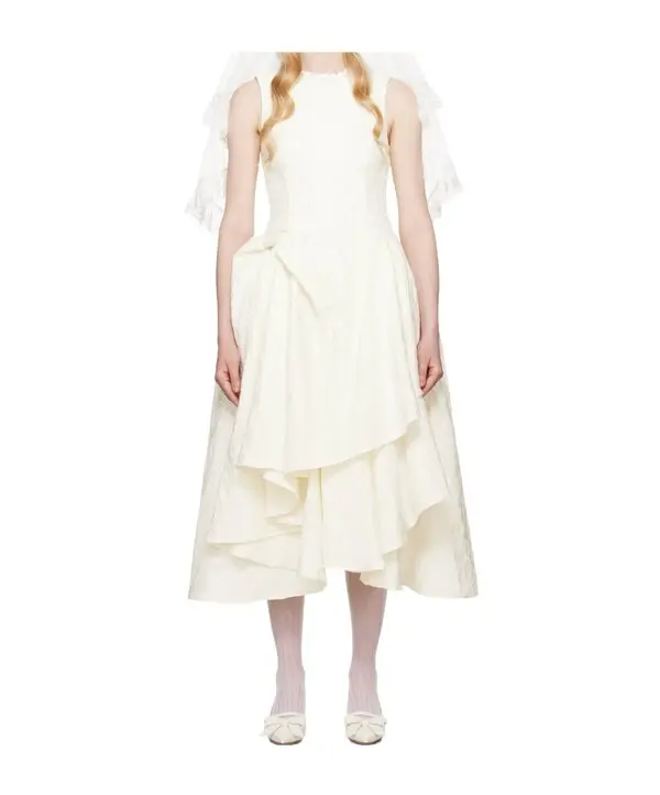 SHUSHU/TONG Bridal Irregular Hem Dress - White
