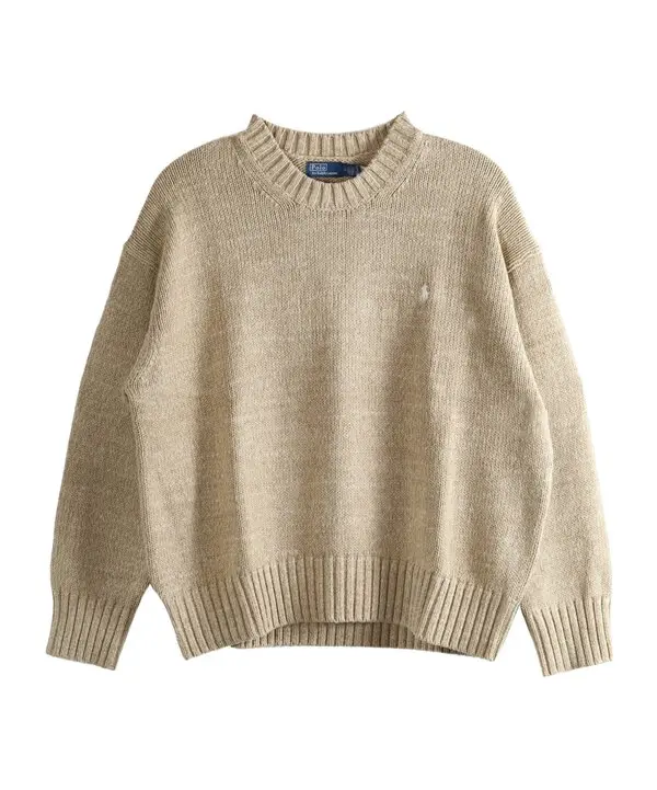 Polo Ralph Lauren Logo Intarsia Knit Sweater - Khaki