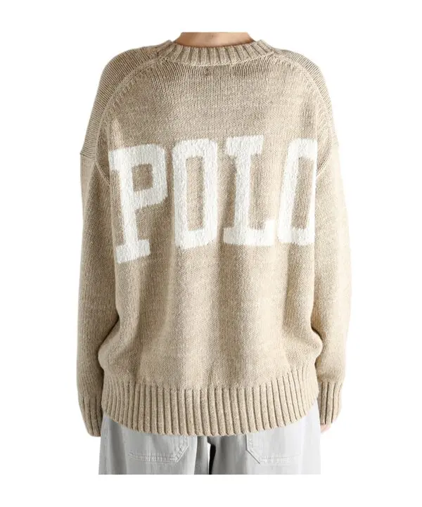 Polo Ralph Lauren Logo Intarsia Knit Sweater - Khaki